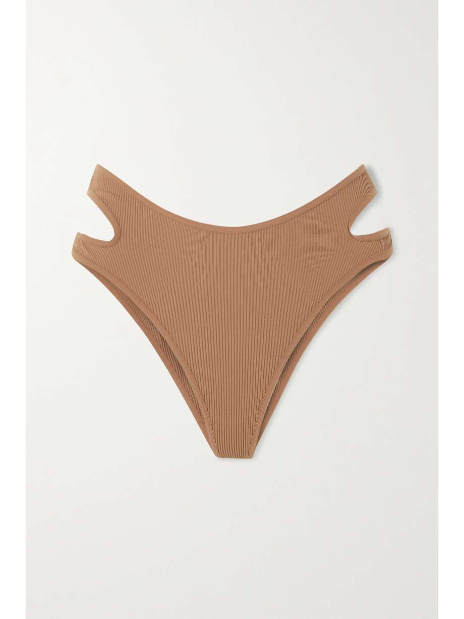 ANDREĀDAMO Cutout ribbed stretch-jersey briefs | NET-A-PORTER