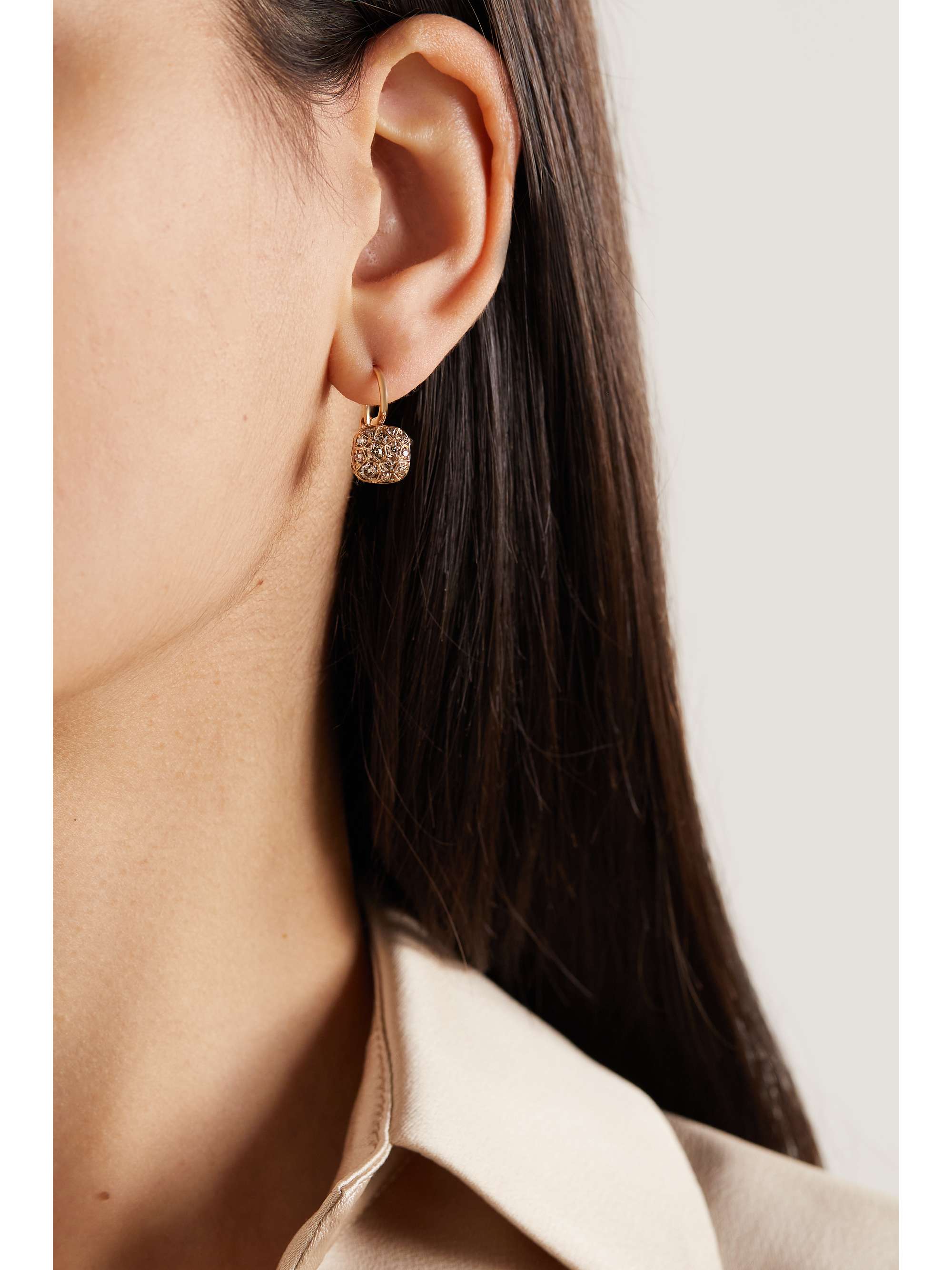 POMELLATO Nudo Petit 18-karat rose and white gold diamond earrings ... POMELLATO Nudo Petit 18-karat rose and white gold diamond earrings ...