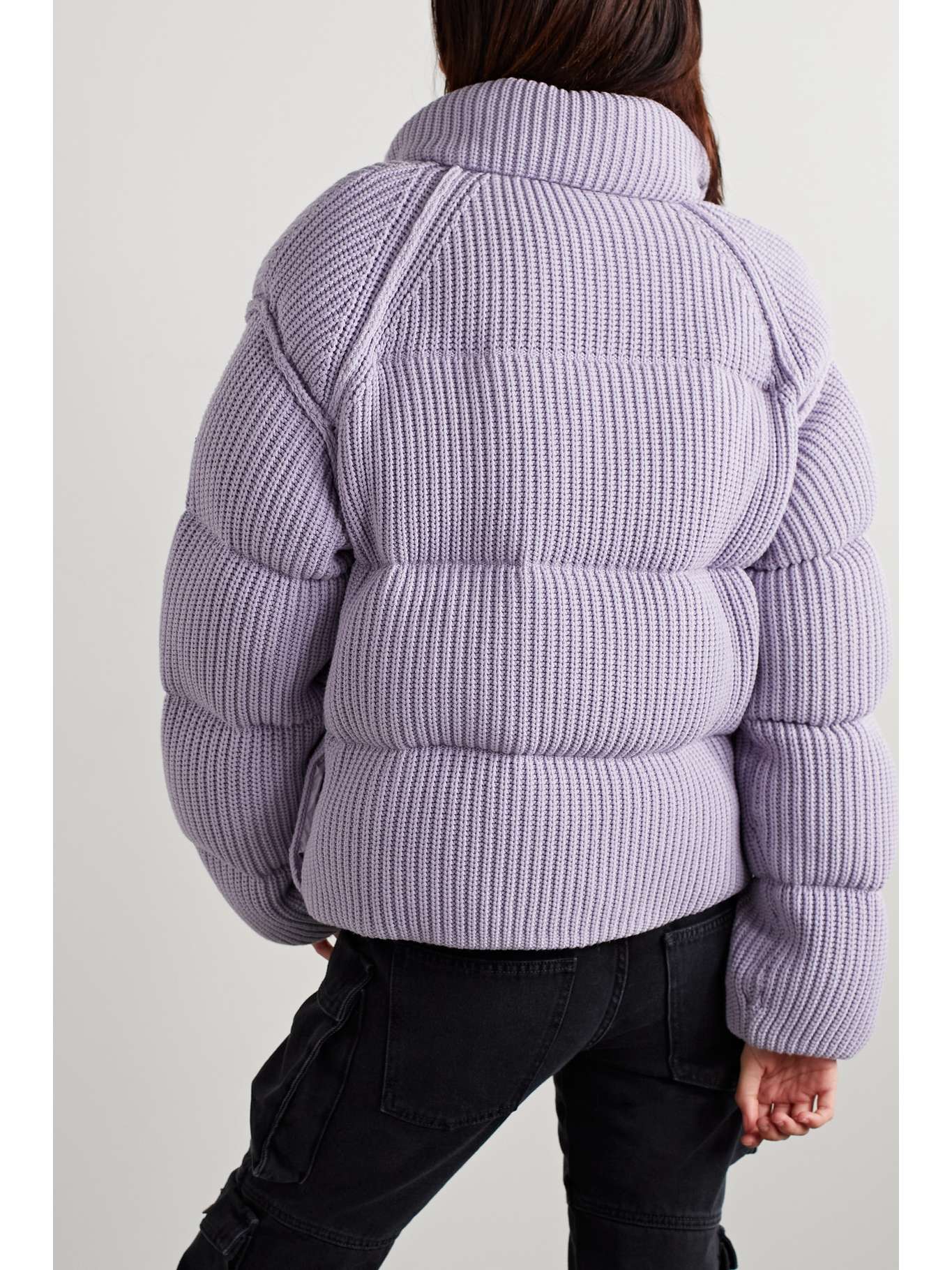 MONCLER GENIUS Quilted ribbed-knit down jacket | NET-A-PORTER