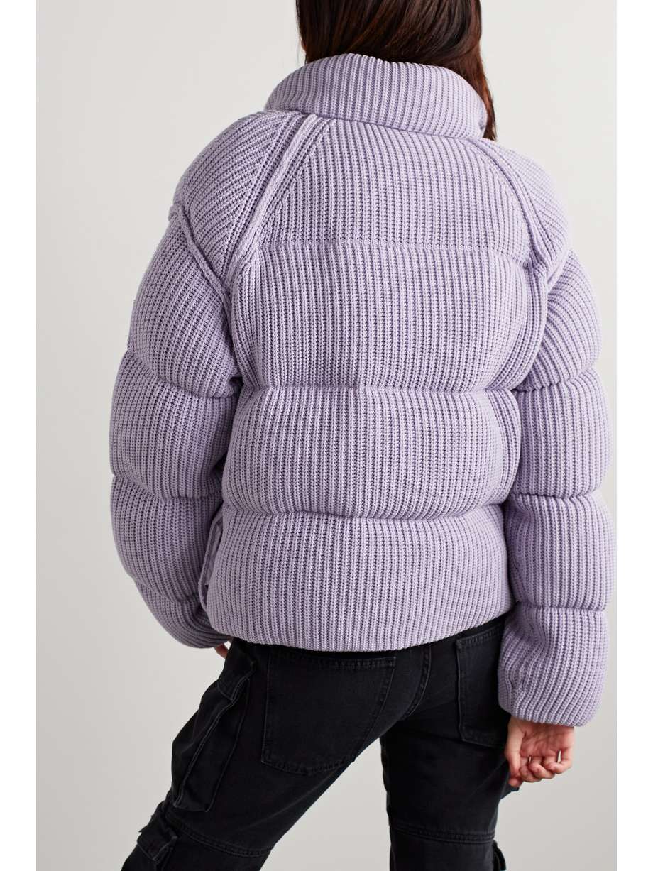 MONCLER GENIUS Quilted ribbed-knit down jacket | NET-A-PORTER