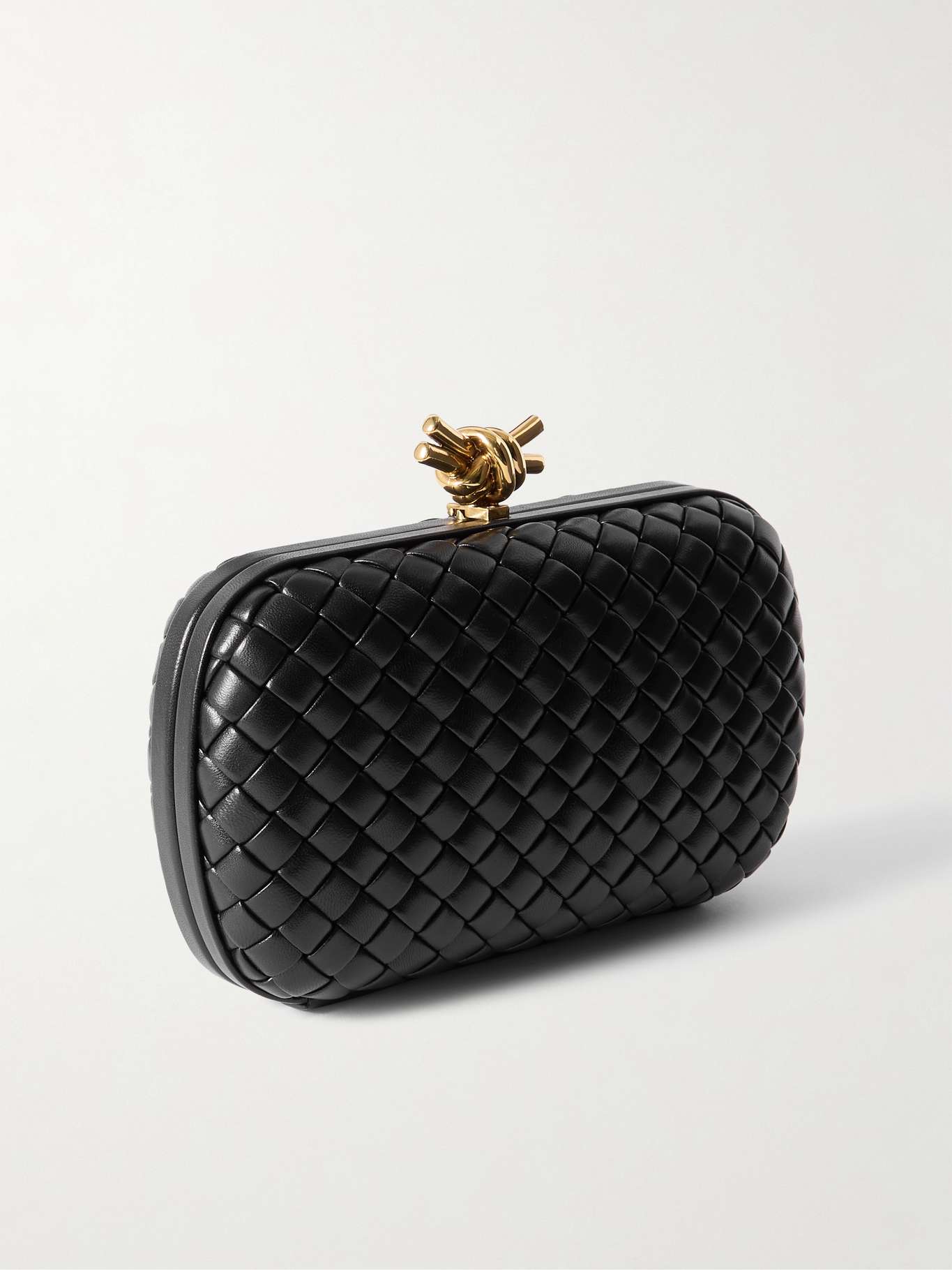 BOTTEGA VENETA Knot padded Intrecciato leather clutch | NET-A-PORTER