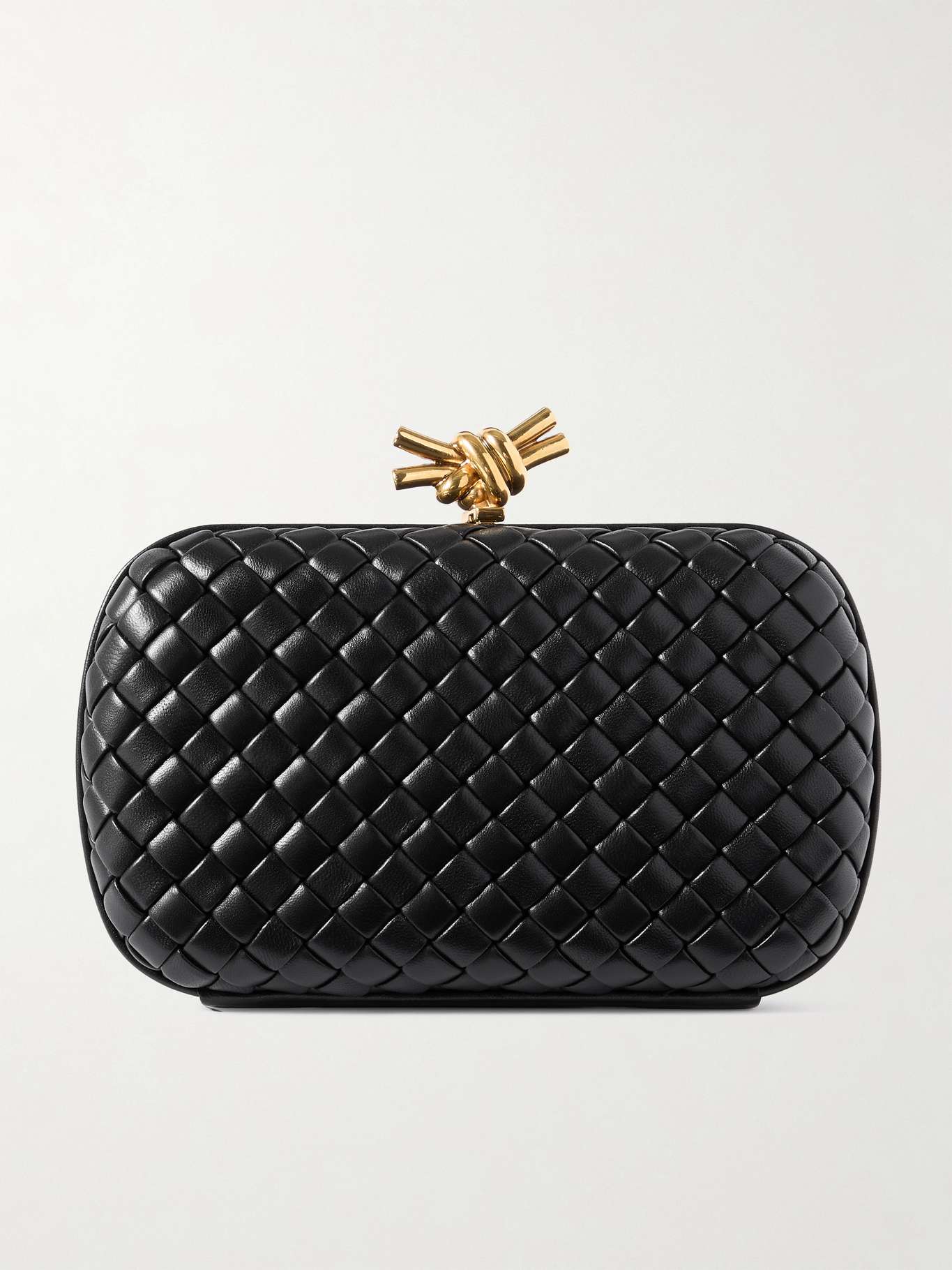 BOTTEGA VENETA Knot padded intrecciato leather clutch | NET-A-PORTER