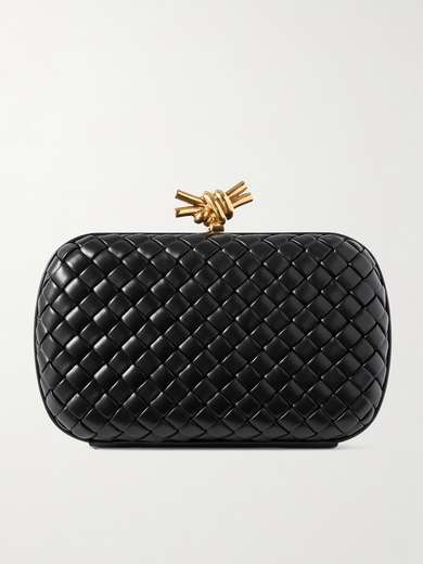 BOTTEGA VENETA Knot padded intrecciato leather clutch | NET-A-PORTER