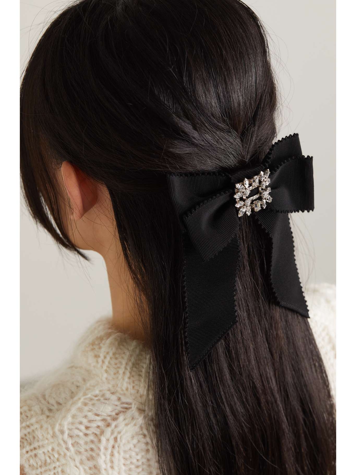 ROGER VIVIER Broche Vivier crystal-embellished grosgrain hair clip ...
