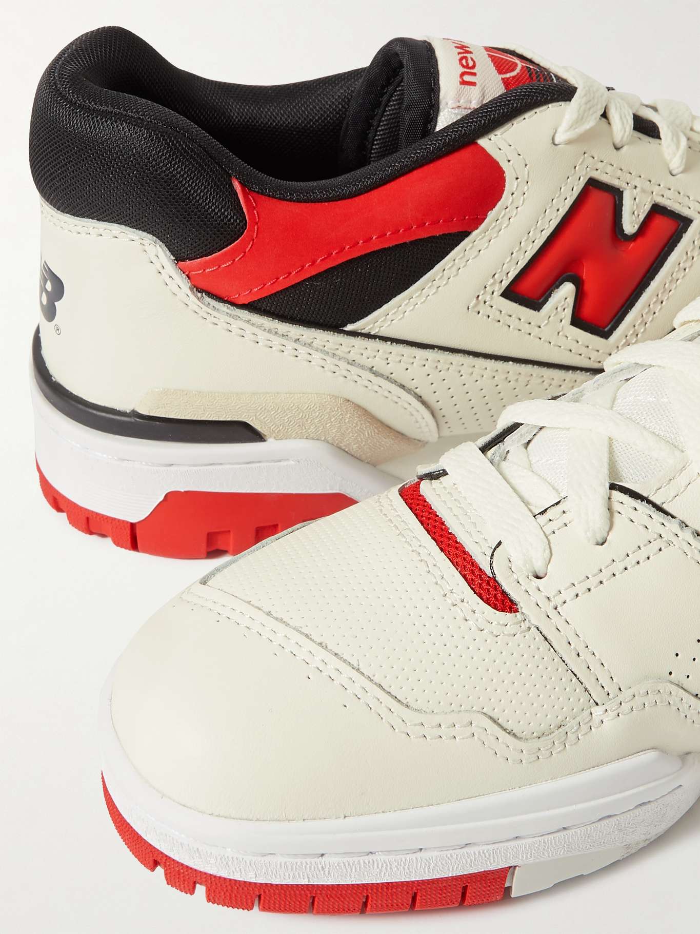 NEW BALANCE 550 mesh-trimmed leather sneakers | NET-A-PORTER