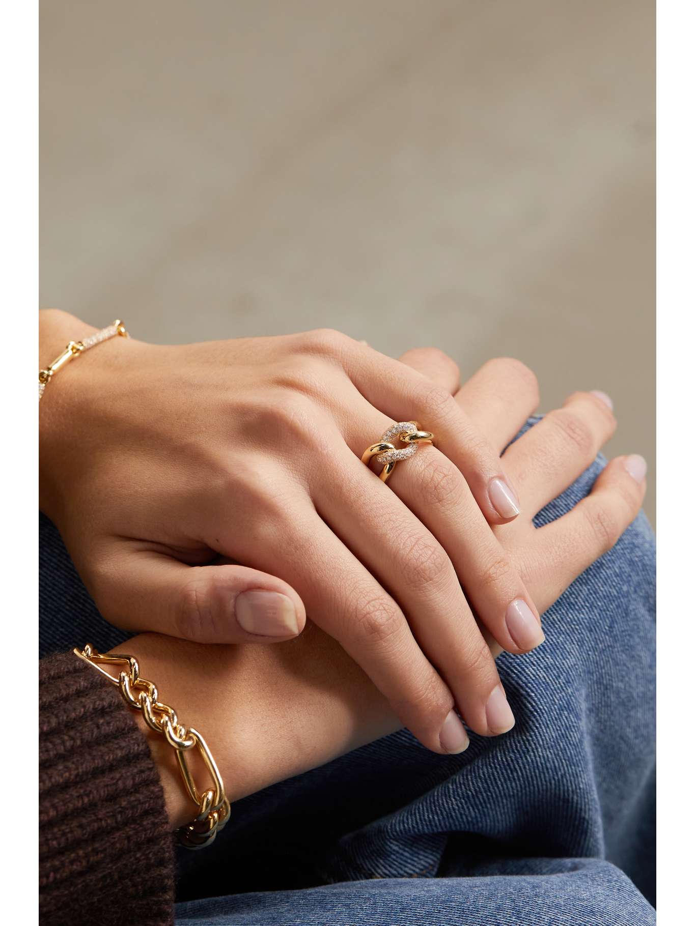 Gold Unity 18-karat gold diamond ring | MAOR | NET-A-PORTER