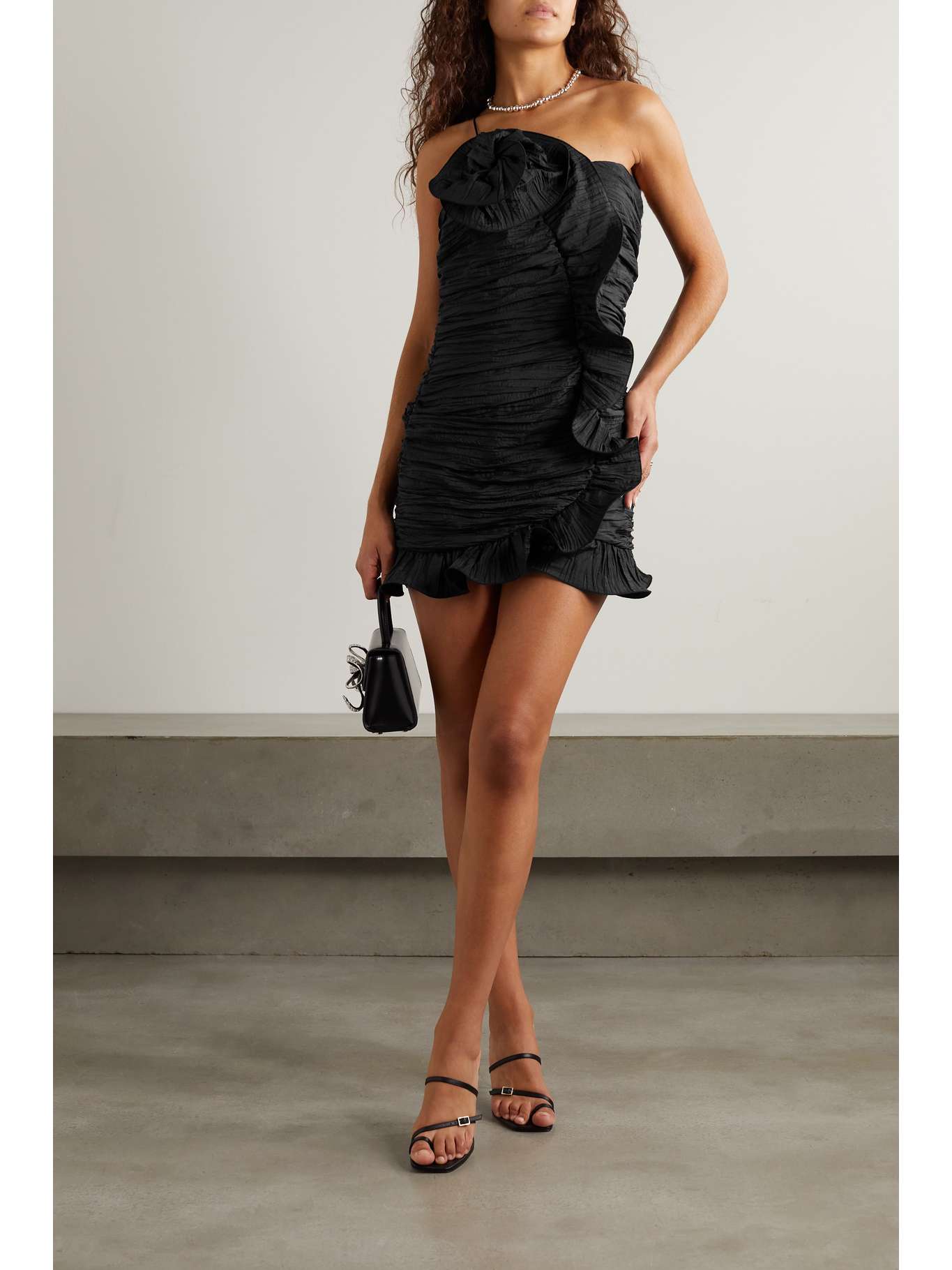 LOVESHACKFANCY Brenaya one-shoulder ruffled taffeta mini dress | NET-A-PORTER