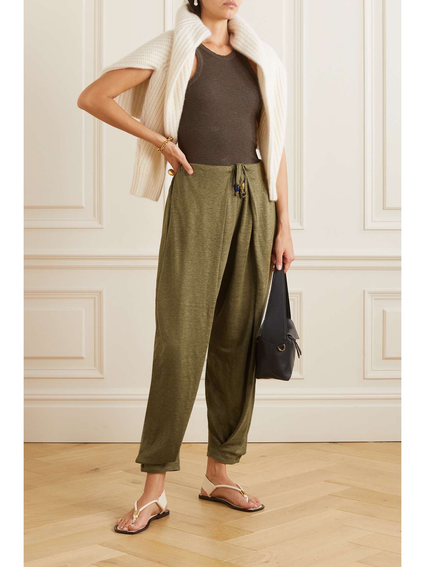 LORO PIANA Linen tapered pants | NET-A-PORTER