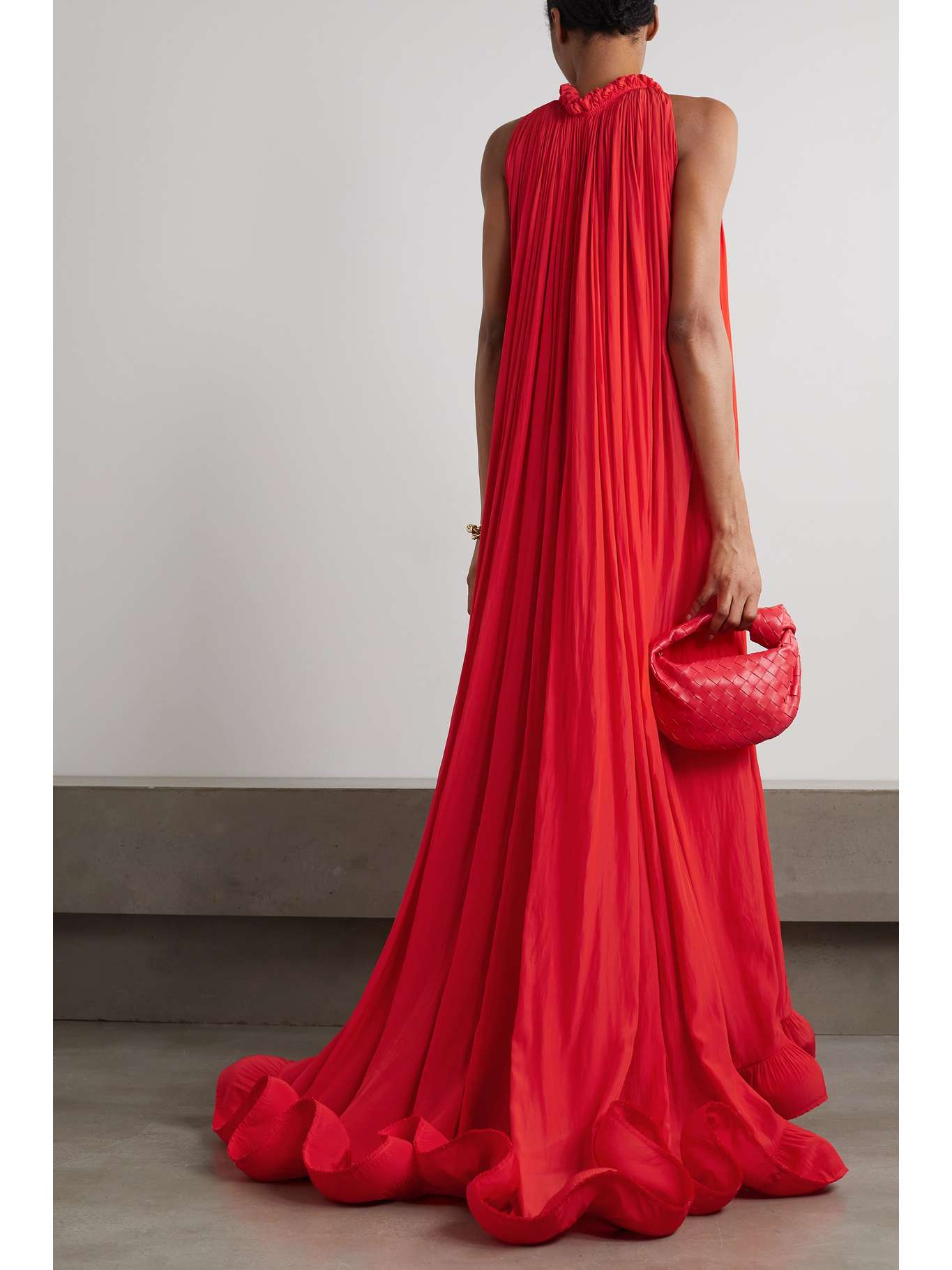 LANVIN Ruffled charmeuse gown | NET-A-PORTER