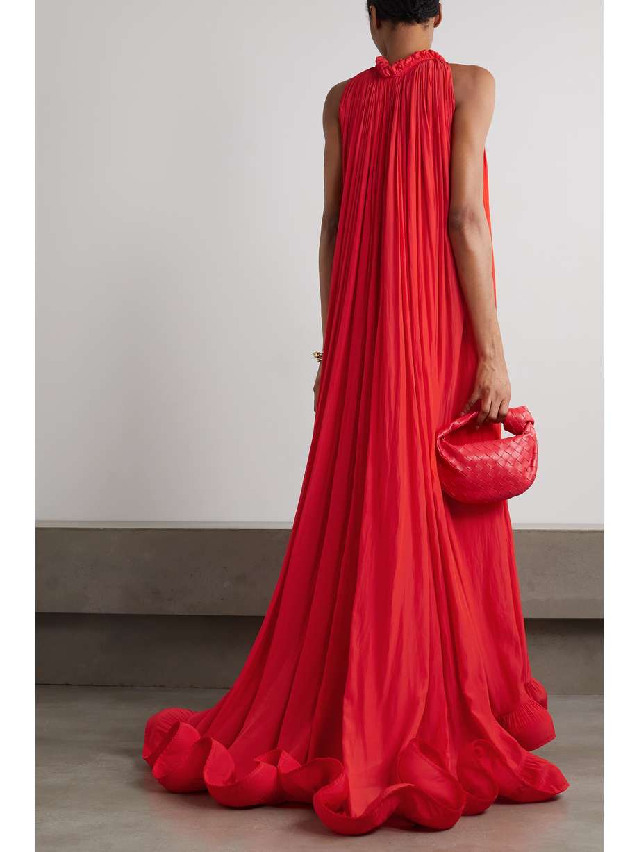 LANVIN Ruffled charmeuse gown | NET-A-PORTER
