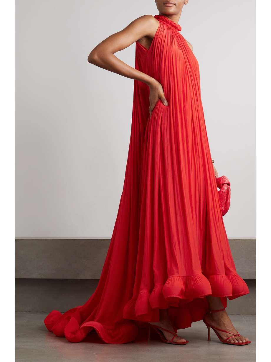 LANVIN Ruffled charmeuse gown | NET-A-PORTER