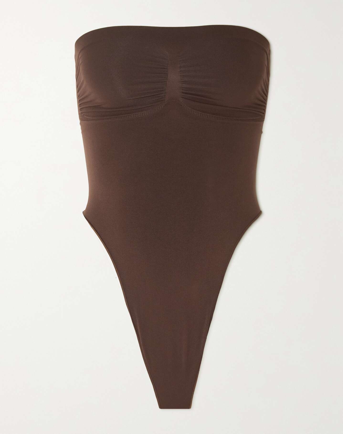 SKIMS Seamless Sculpt Strapless Thong Bodysuit - Cocoa | NET-A-PORTER