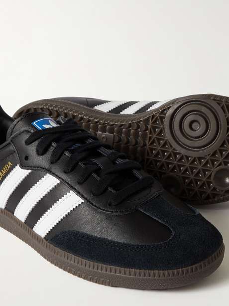 ADIDAS ORIGINALS Samba OG suede-trimmed leather sneakers | NET-A-PORTER