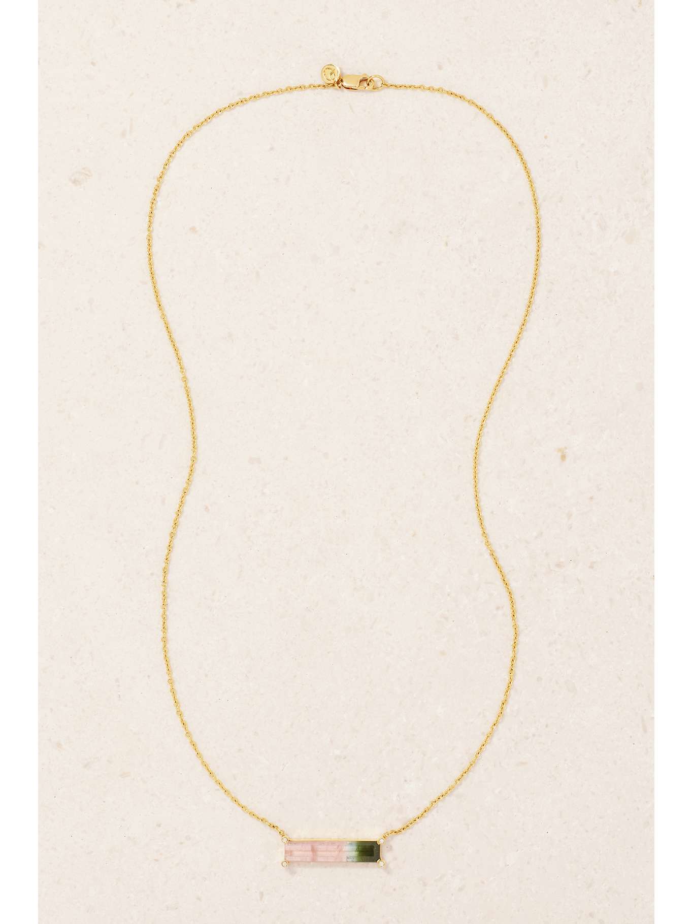 OCTAVIA ELIZABETH 18-karat gold, tourmaline and diamond necklace | NET ...