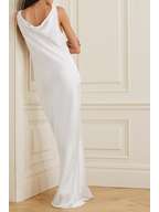 NORMA KAMALI Maria draped satin gown | NET-A-PORTER