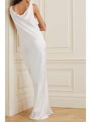 NORMA KAMALI Maria draped satin gown | NET-A-PORTER