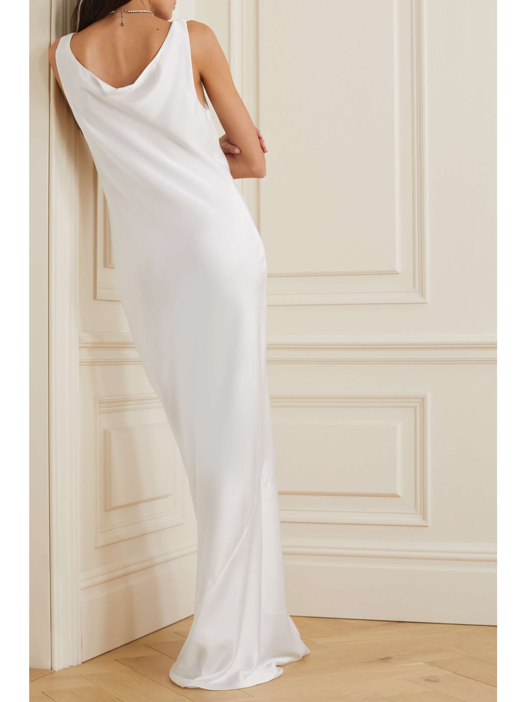 NORMA KAMALI Maria draped satin gown | NET-A-PORTER