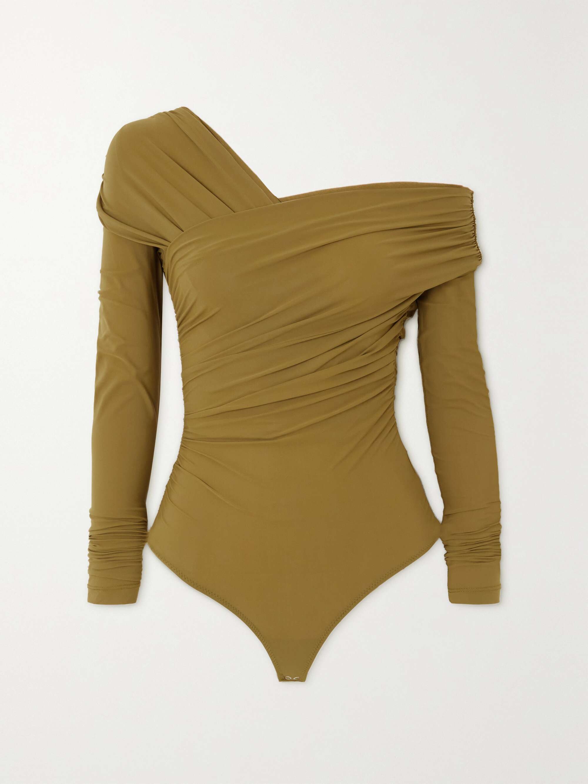 GOLDSIGN The Fonteyn gathered one-shoulder stretch-jersey bodysuit | NET-A-PORTER