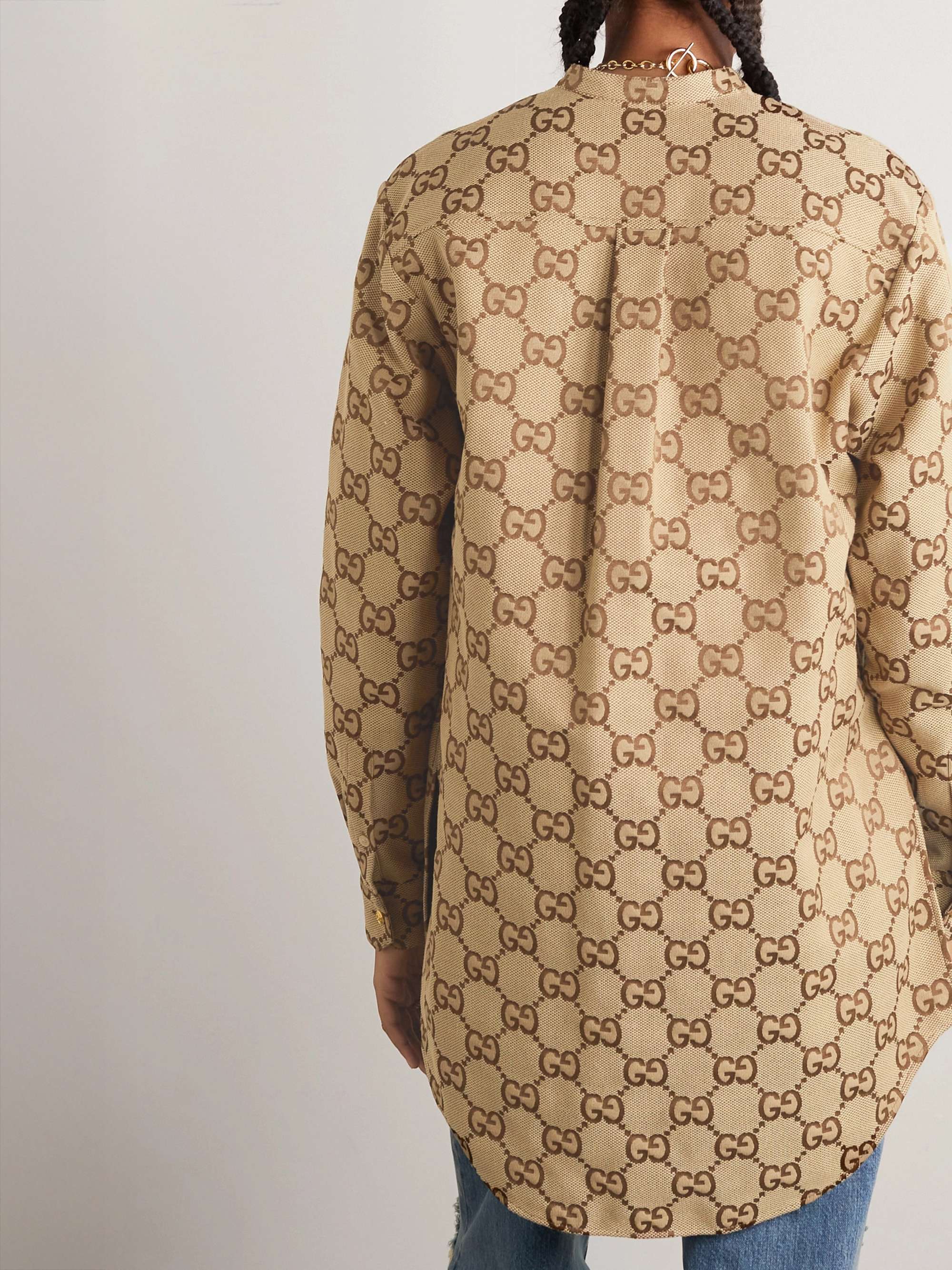 GUCCI Cotton-blend canvas-jacquard shirt | NET-A-PORTER