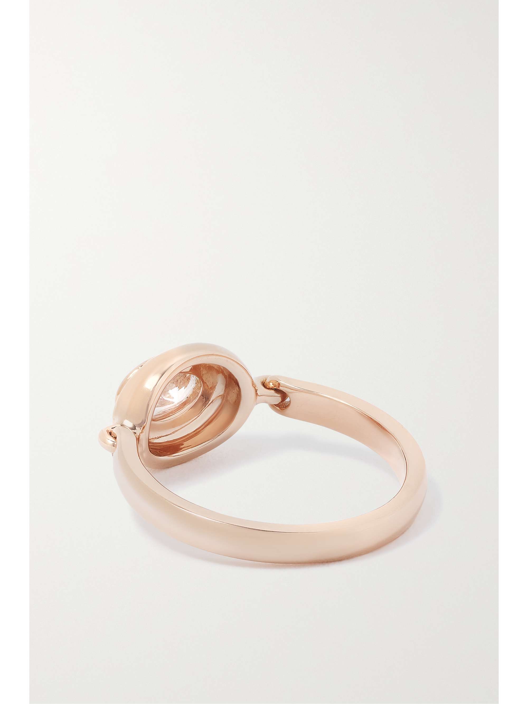 MELISSA KAYE Lenox Reign 18-karat pink gold, enamel and diamond ring ...