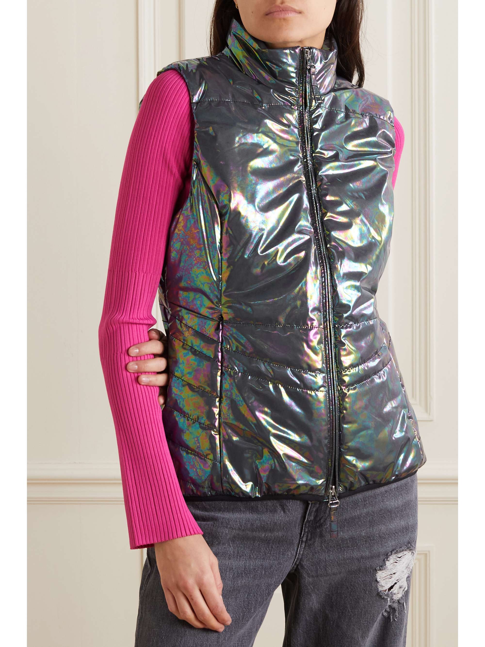 JETSET New Minou padded holographic shell vest | NET-A-PORTER