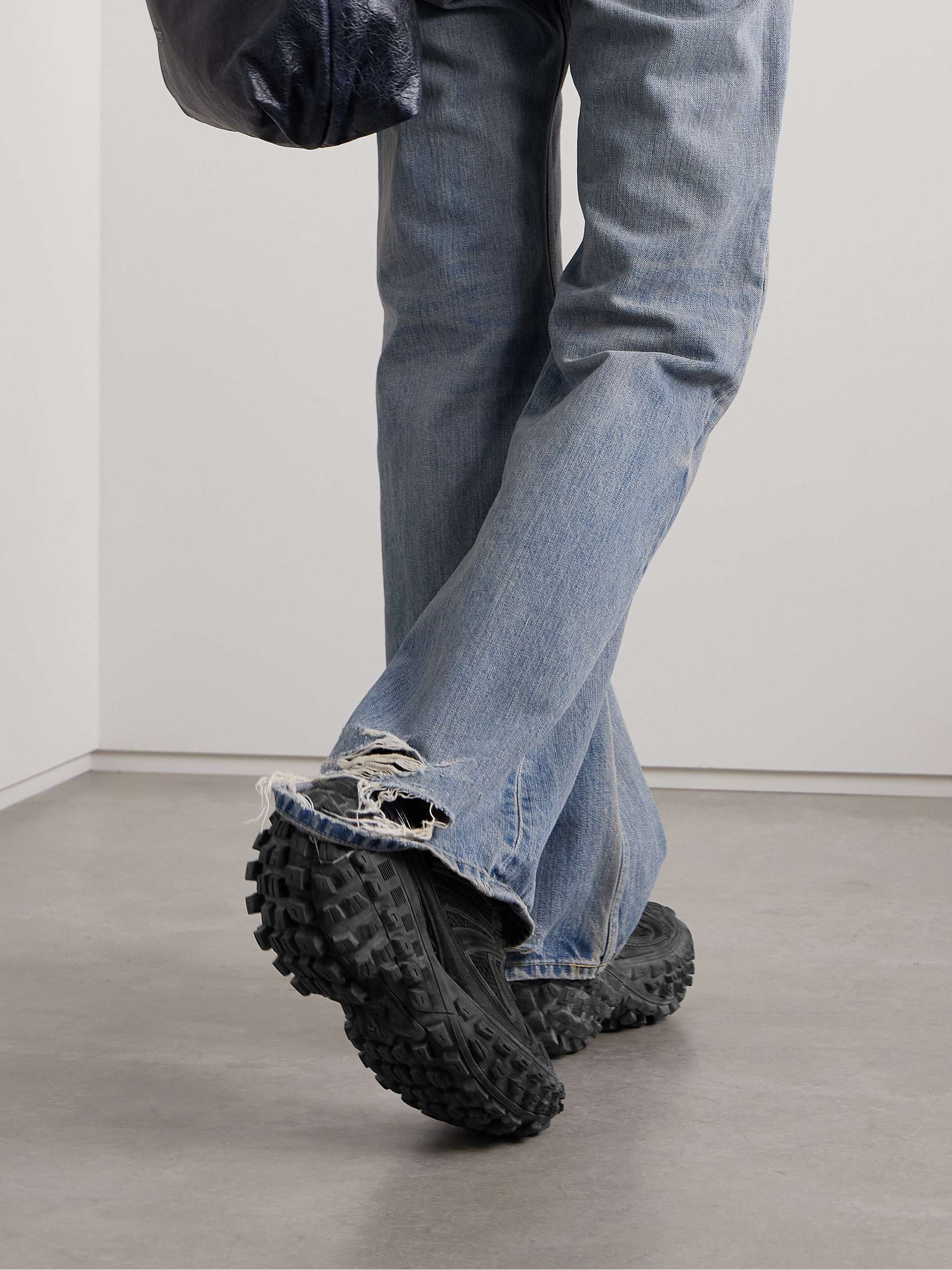 BALENCIAGA Bouncer mesh and rubber platform sneakers | NET-A-PORTER