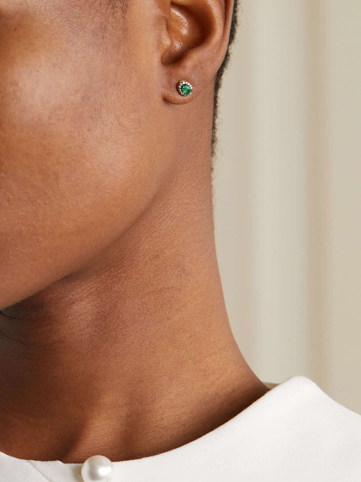 AMRAPALI LONDON Rajasthan mini rhodium-plated 18-karat gold, emerald ...