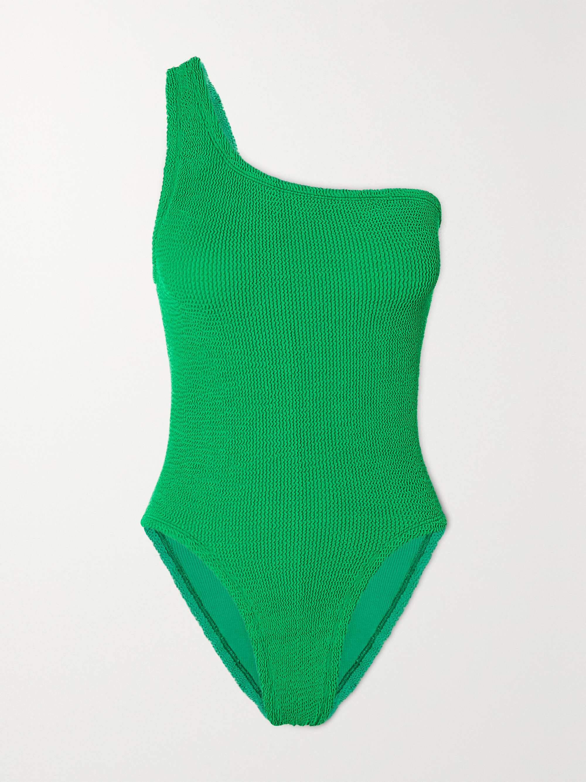 Hunza G Net Sustain Nancy One Shoulder Seersucker Swimsuit Net A Porter