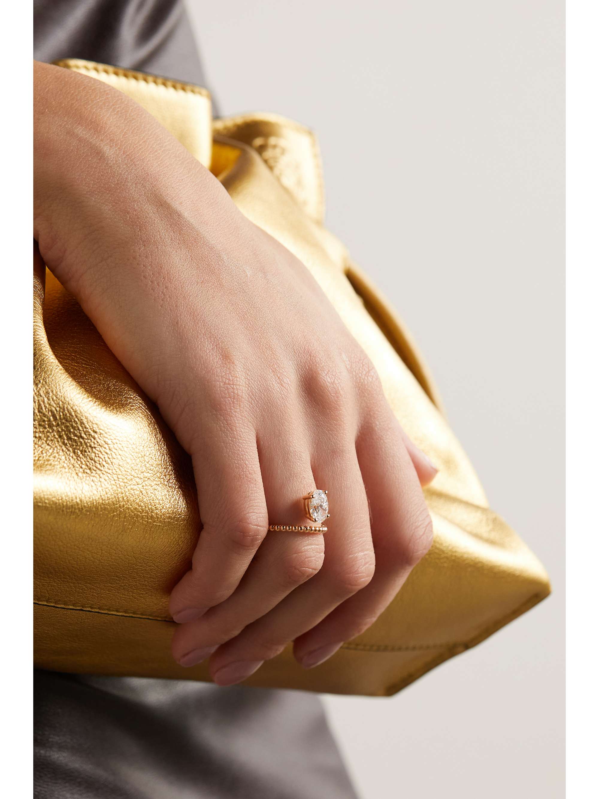 KIMAÏ Billie Pavé 18-karat recycled gold laboratory-grown diamond ring ...