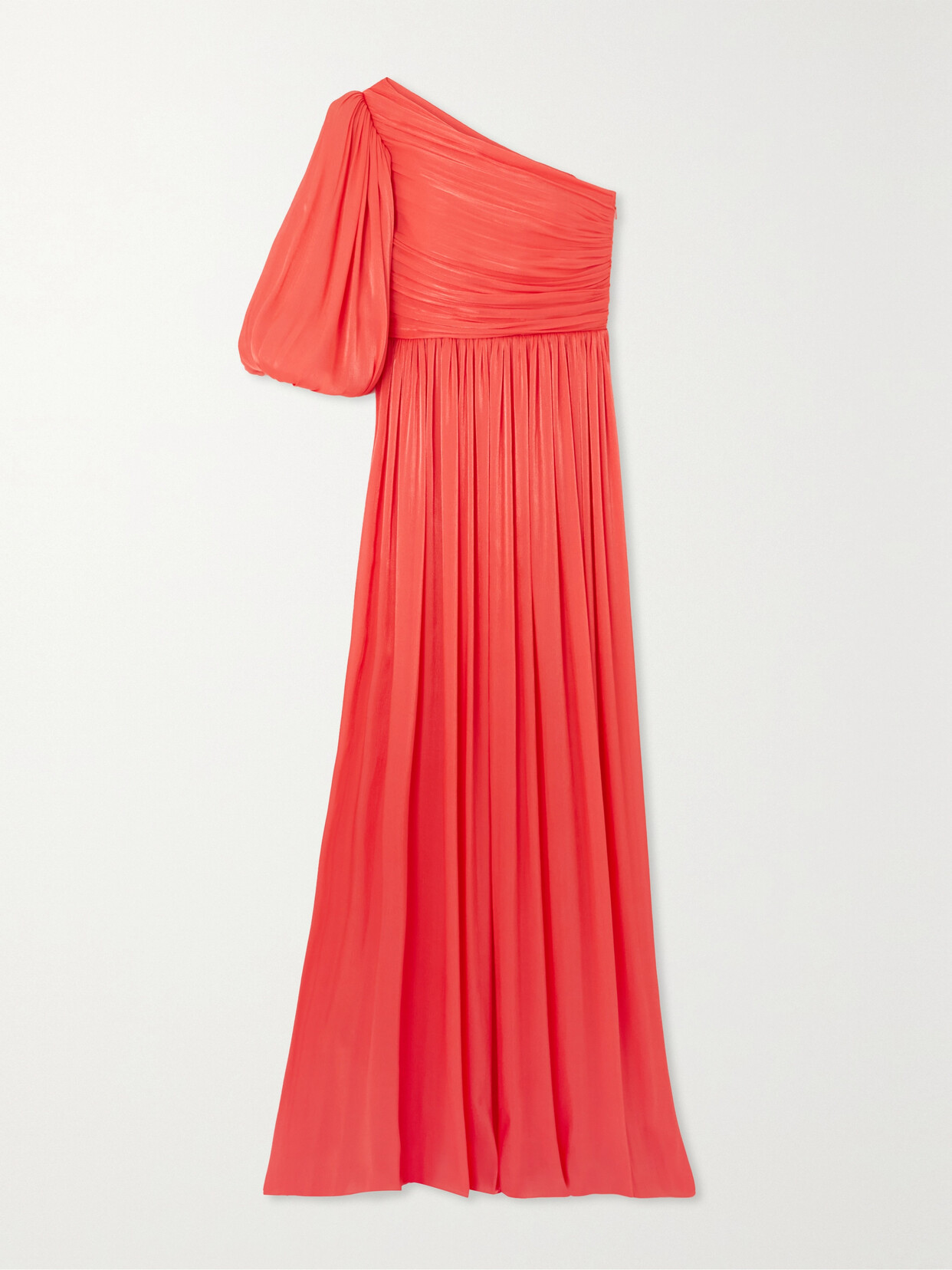 Costarellos Giada One-shoulder Ruched Lurex Gown In Red | ModeSens