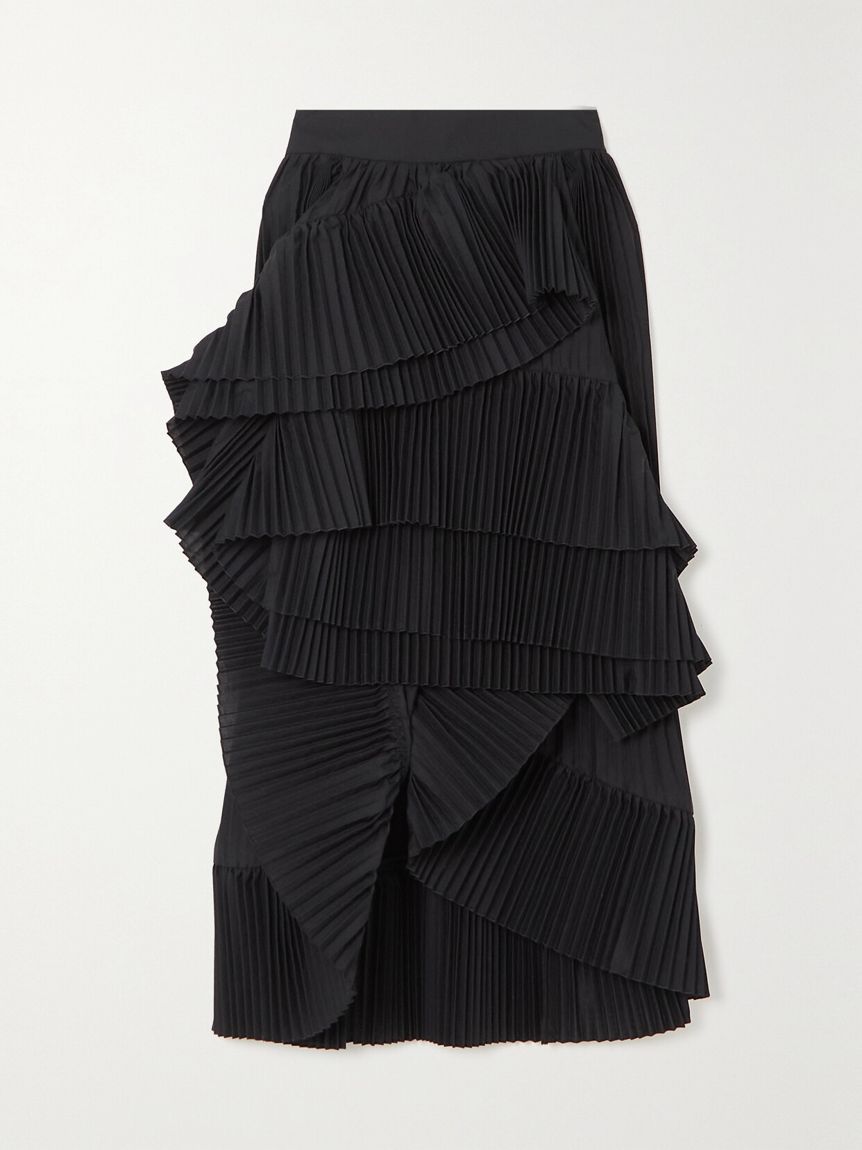 Dries Van Noten Seda Pleated Fan Midi Skirt In Black | ModeSens