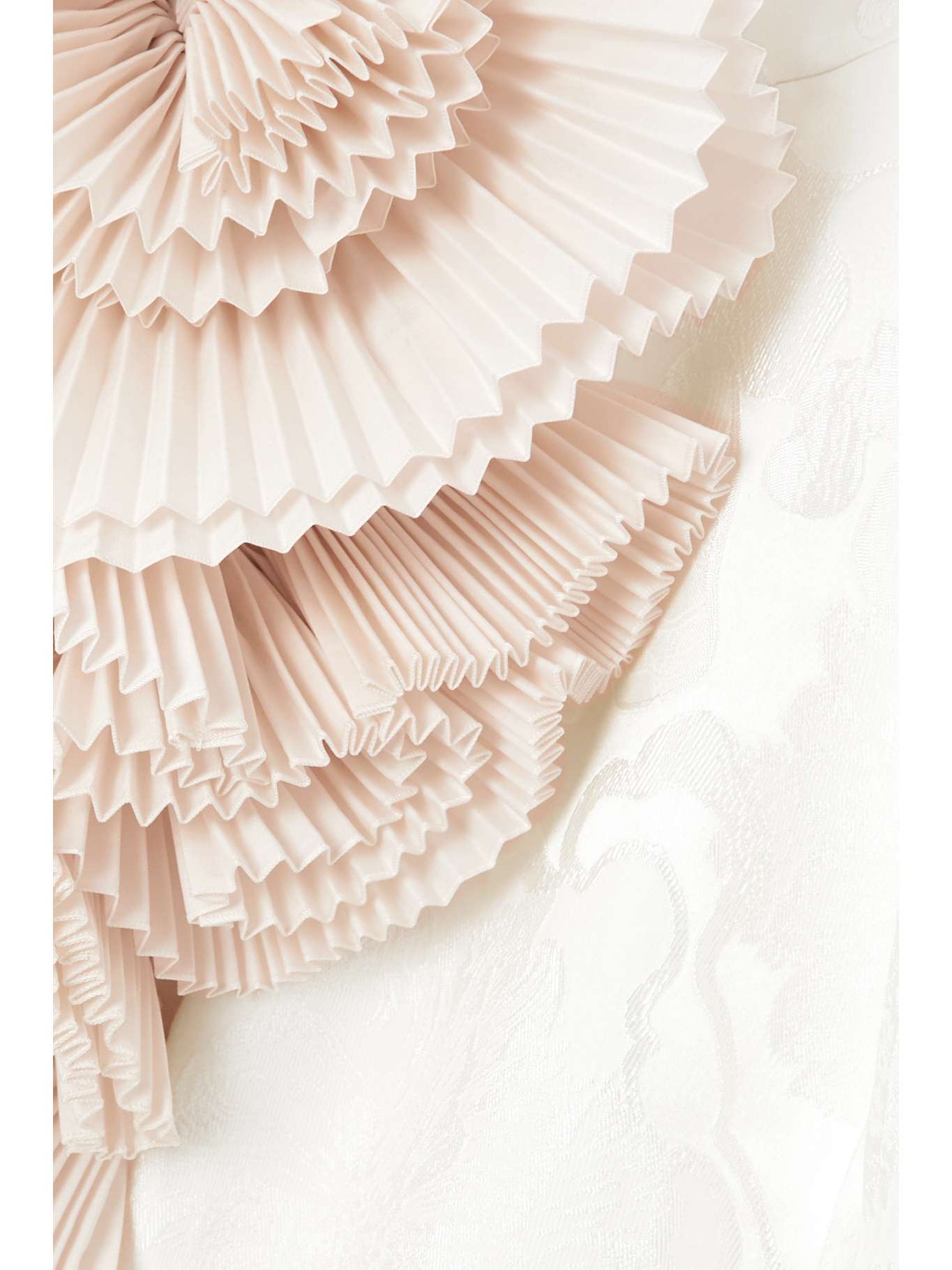 DRIES VAN NOTEN Plissé-crepe trimmed satin-jacquard mini dress | NET-A ...