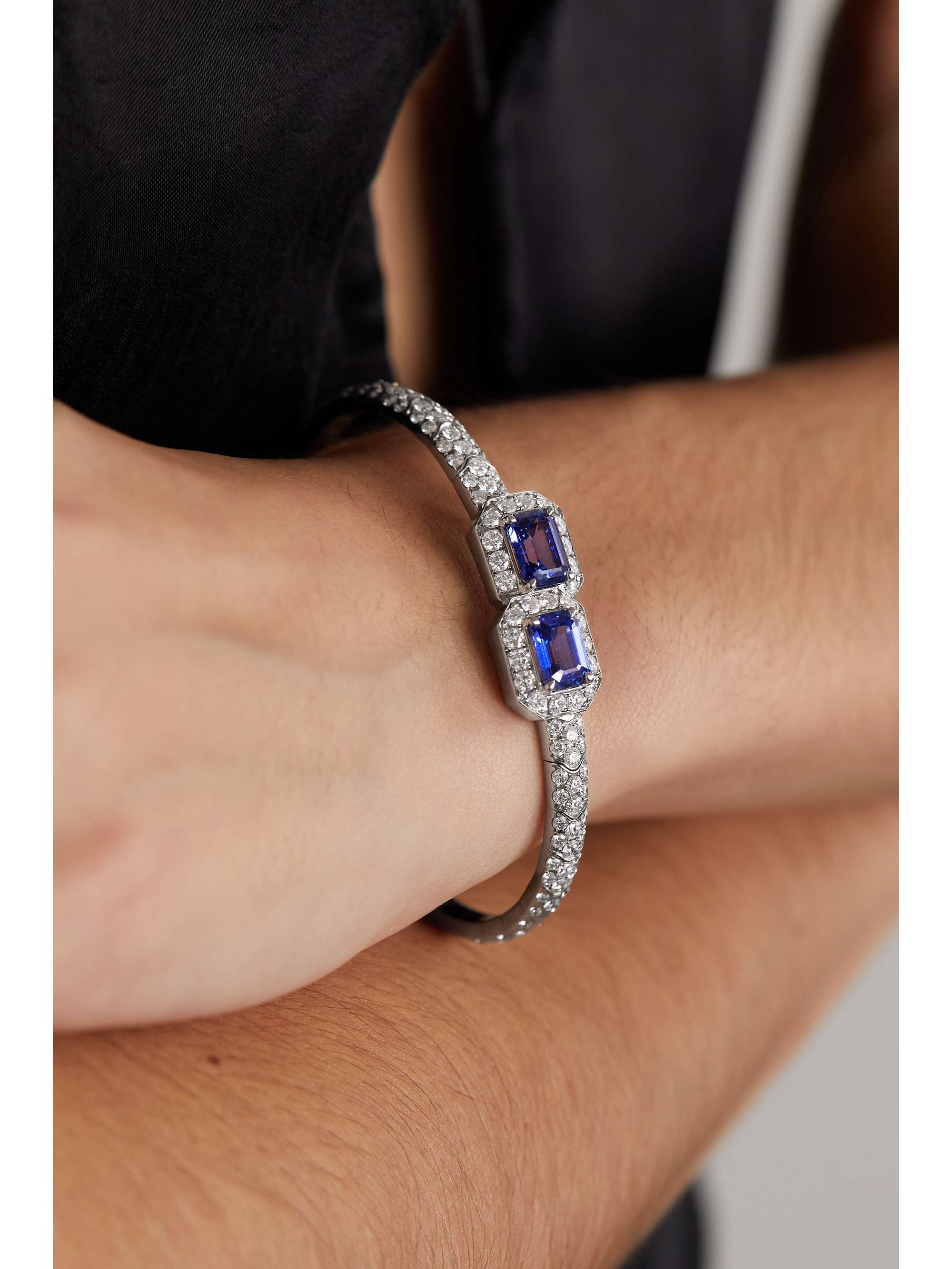 SABBADINI Titanium, sapphire and diamond bangle | NET-A-PORTER