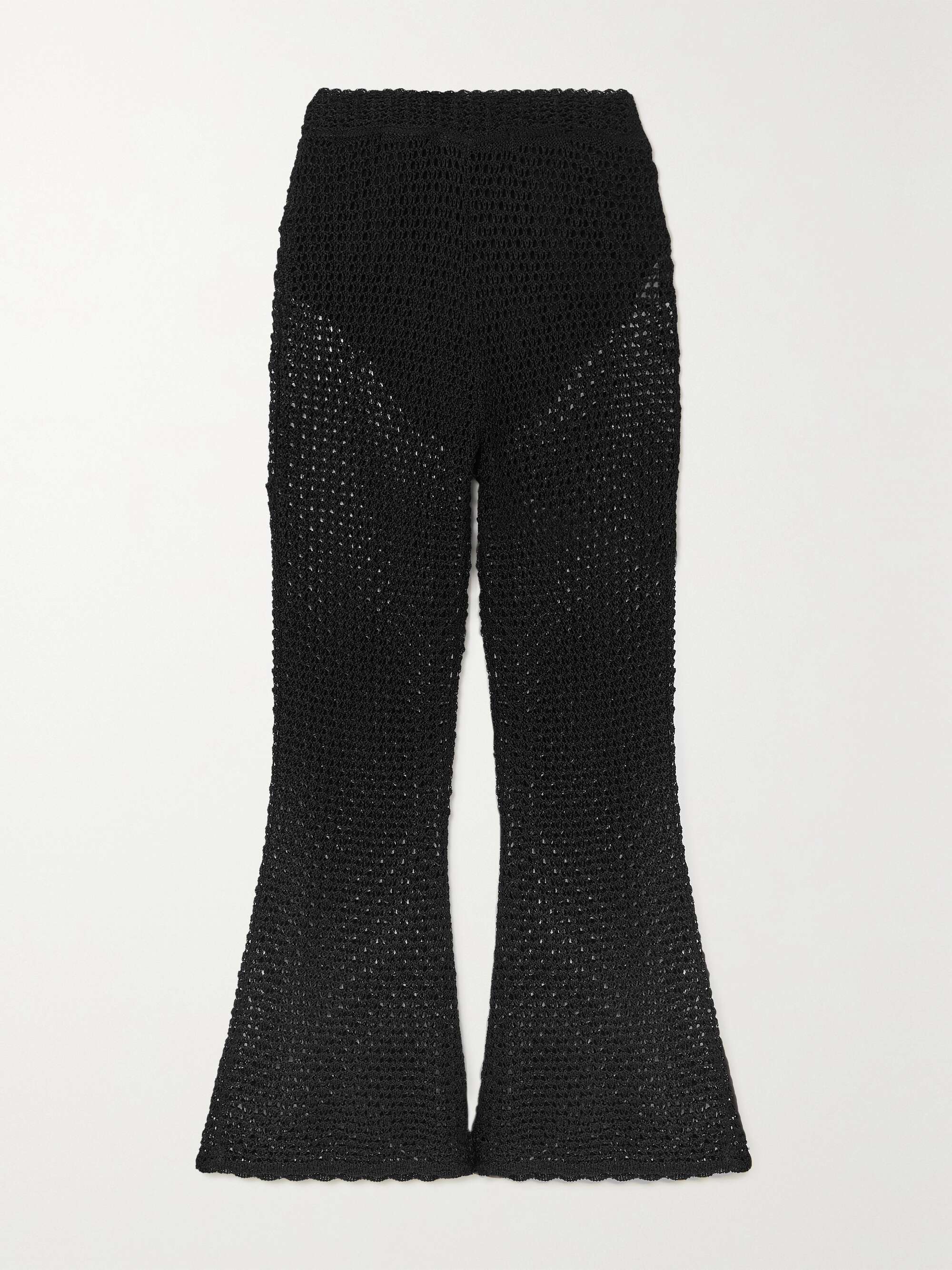 Black Wonderland Crochet knit Straight leg Pants ZIMMERMANN NET A Black Wonderland Crochet knit Straight leg Pants ZIMMERMANN NET A