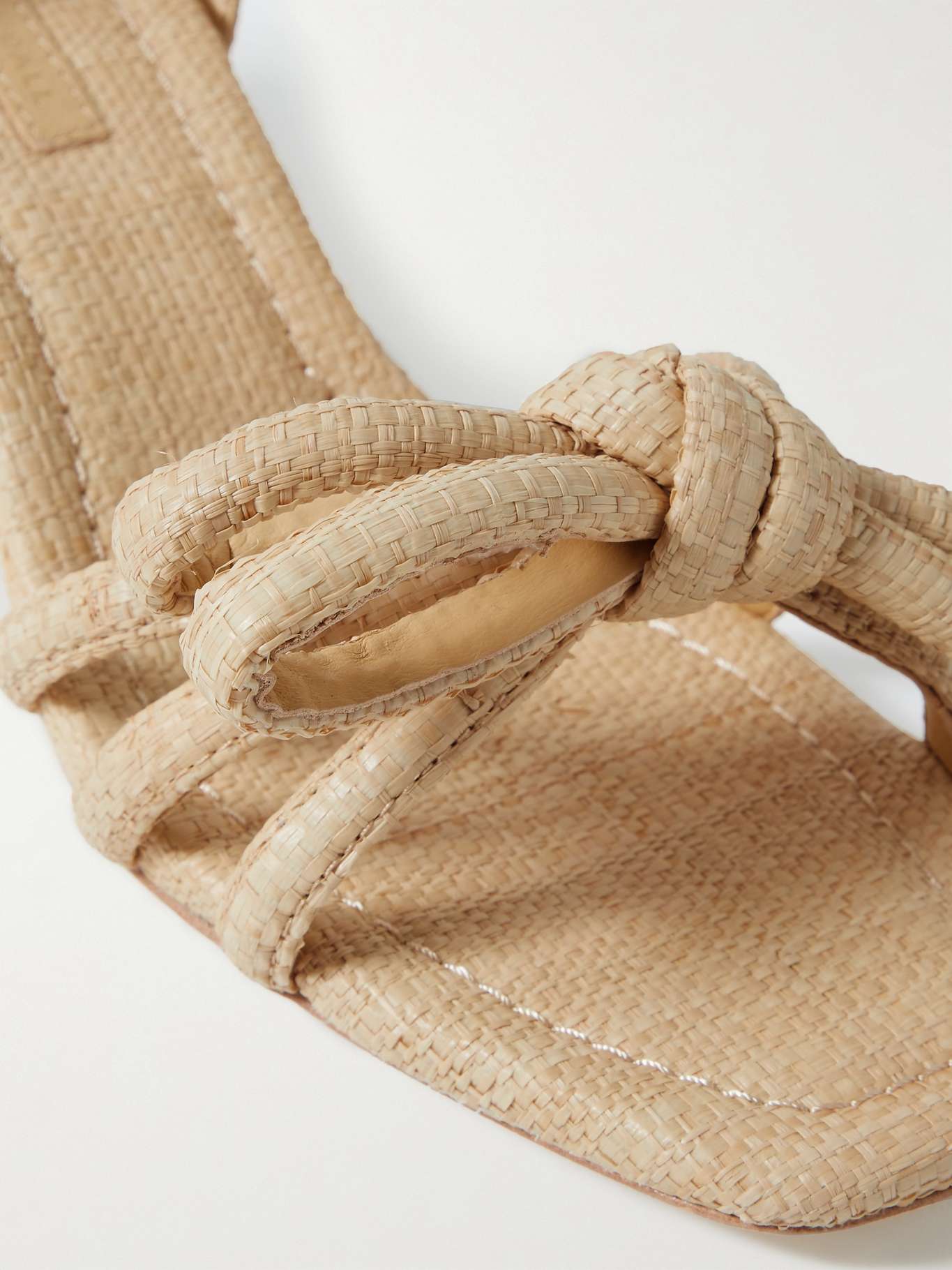 LOEFFLER RANDALL Mikel bow-embellished raffia sandals | NET-A-PORTER