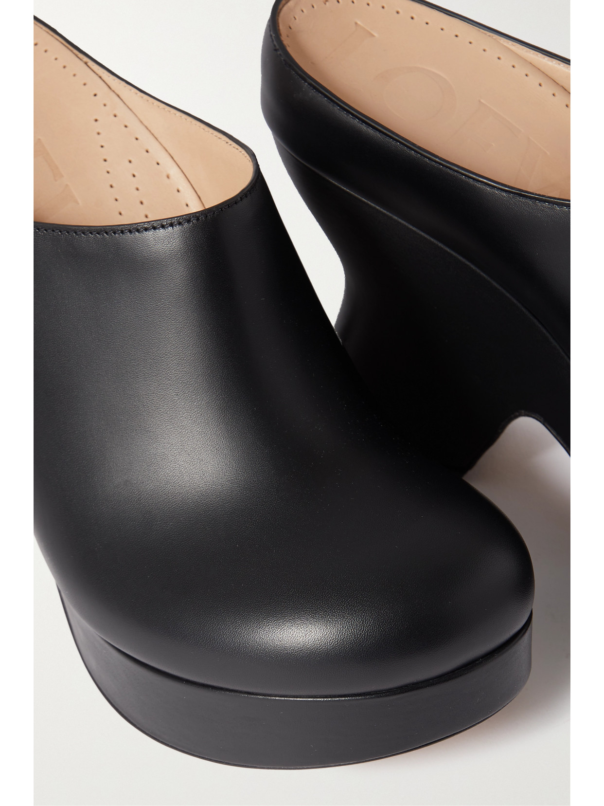 Loewe Terra 100 Leather Platform Clogs In Black | ModeSens