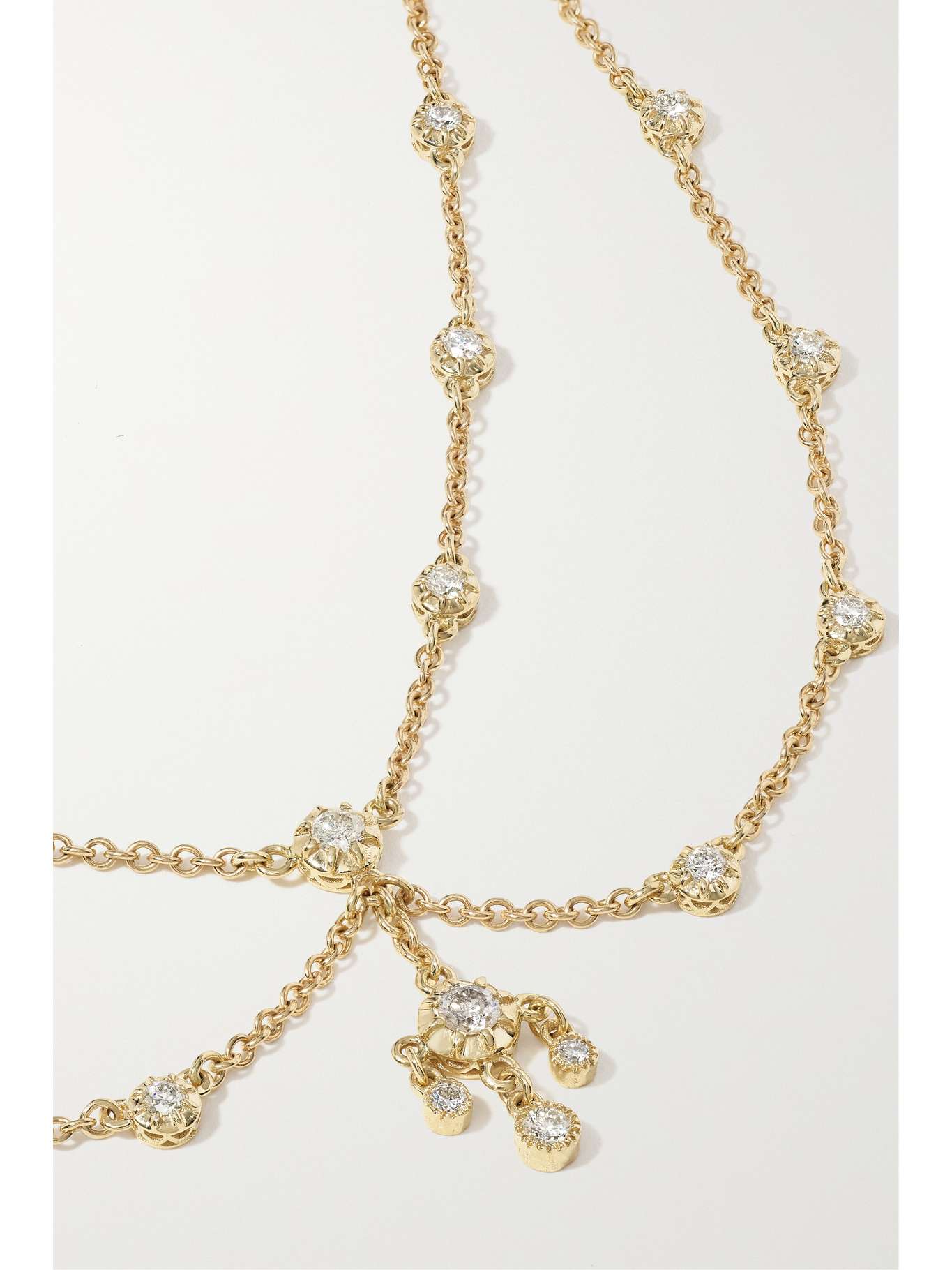 Gold Selena 14-karat gold diamond necklace | JACQUIE AICHE | NET-A-PORTER
