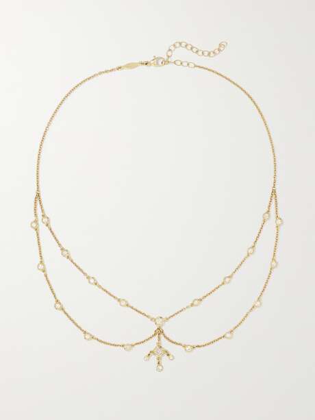 Gold Selena 14-karat gold diamond necklace | JACQUIE AICHE | NET-A-PORTER