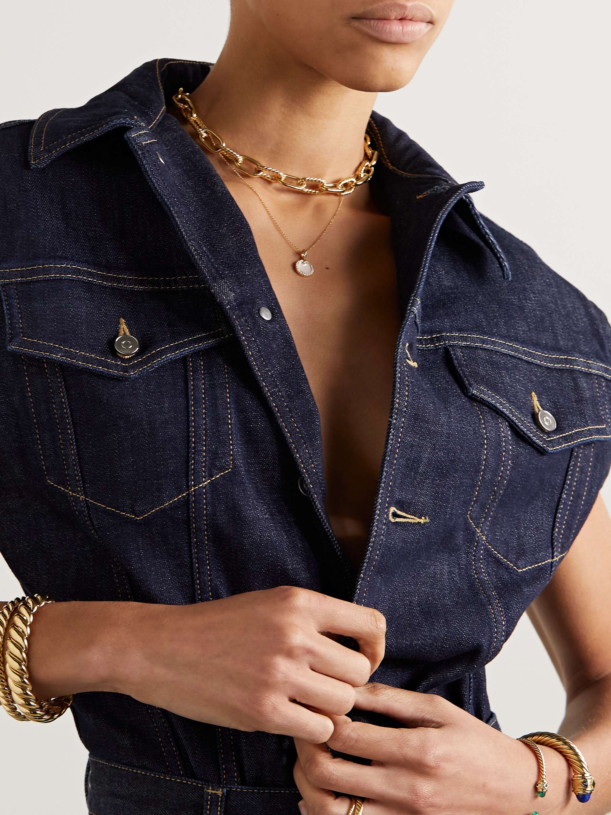 DAVID YURMAN Elements 18-karat gold, mother-of-pearl and diamond ...