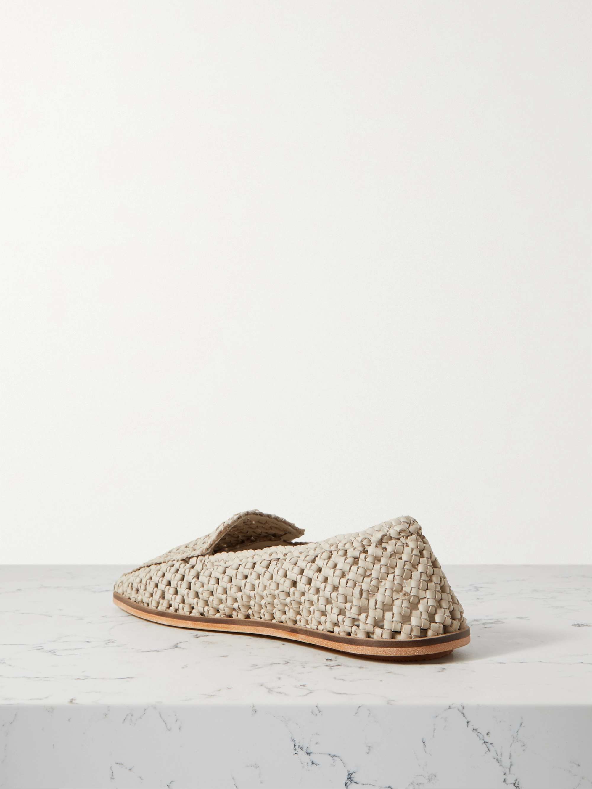 ST. AGNI + NET SUSTAIN macramé leather loafers | NET-A-PORTER