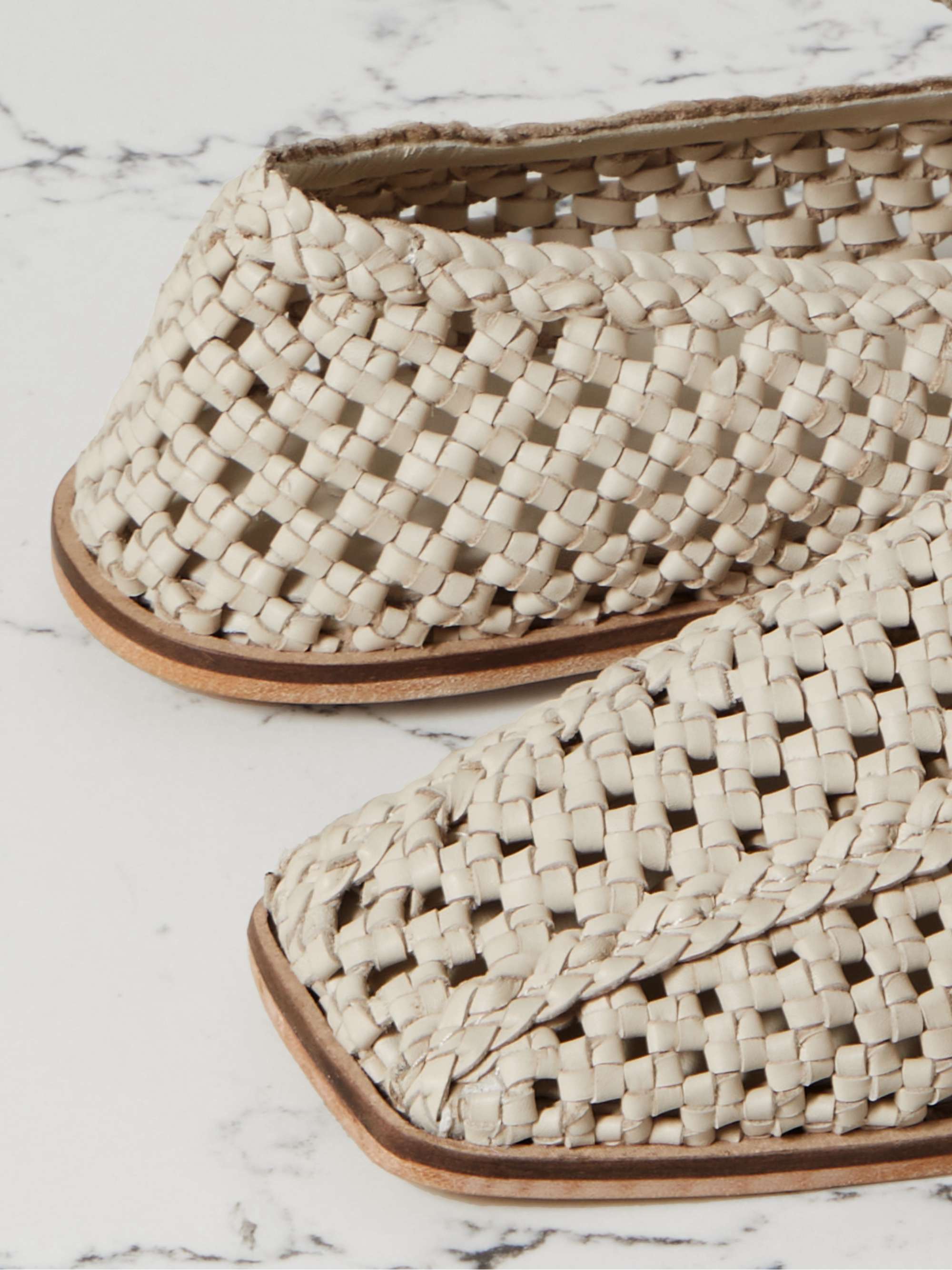 ST. AGNI + NET SUSTAIN macramé leather loafers | NET-A-PORTER