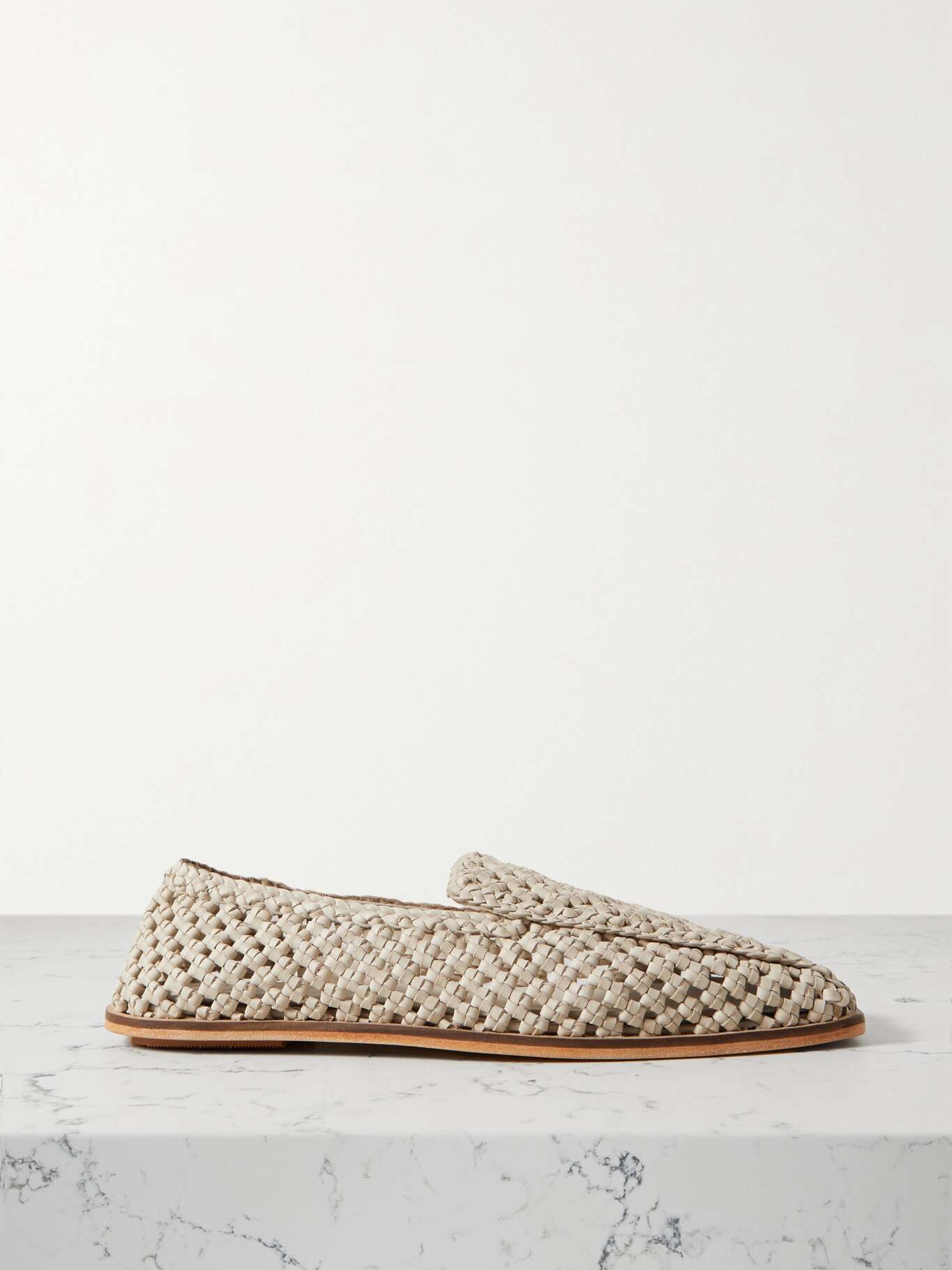 ST. AGNI + NET SUSTAIN macramé leather loafers | NET-A-PORTER