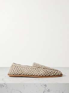 ST. AGNI + NET SUSTAIN macramé leather loafers | NET-A-PORTER