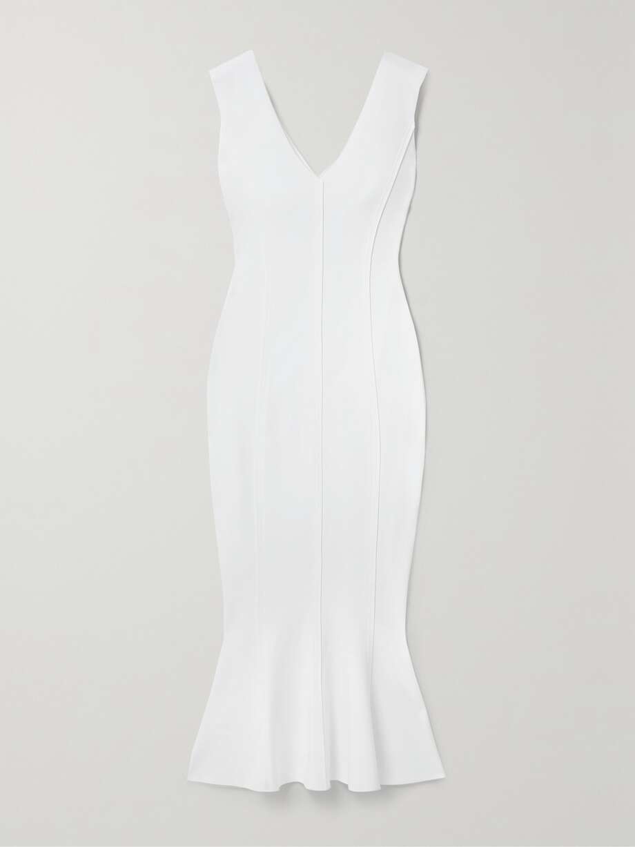 White Grace stretch-jersey midi dress | NORMA KAMALI | NET-A-PORTER