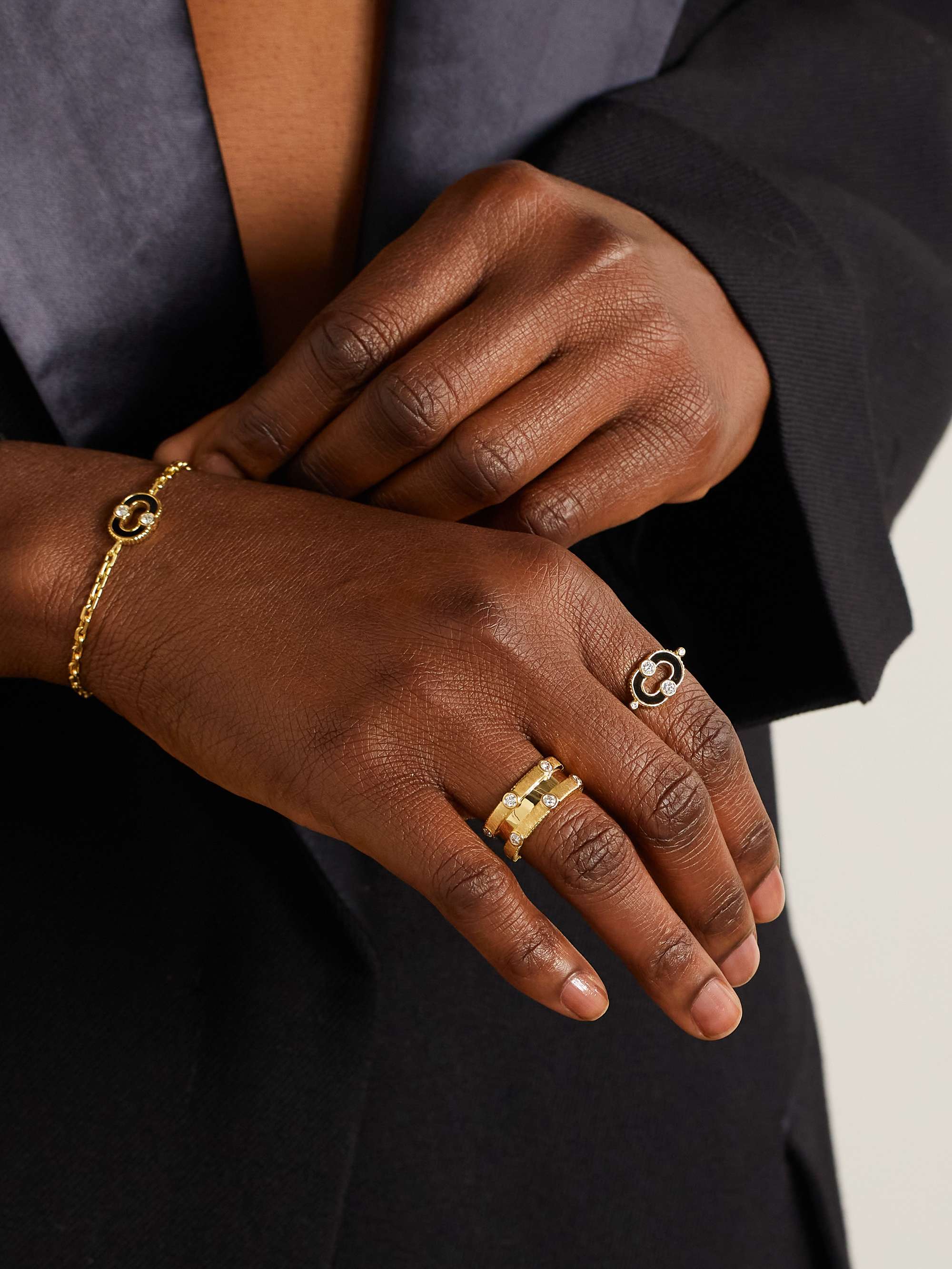 VILTIER Rayon Trio 18-karat gold diamond ring | NET-A-PORTER