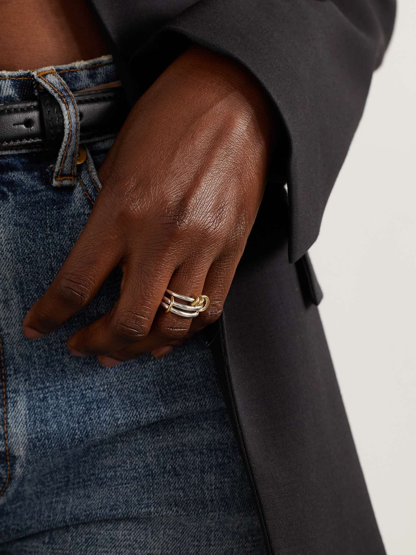 SPINELLI KILCOLLIN Raneth set of three sterling silver and 18-karat ...