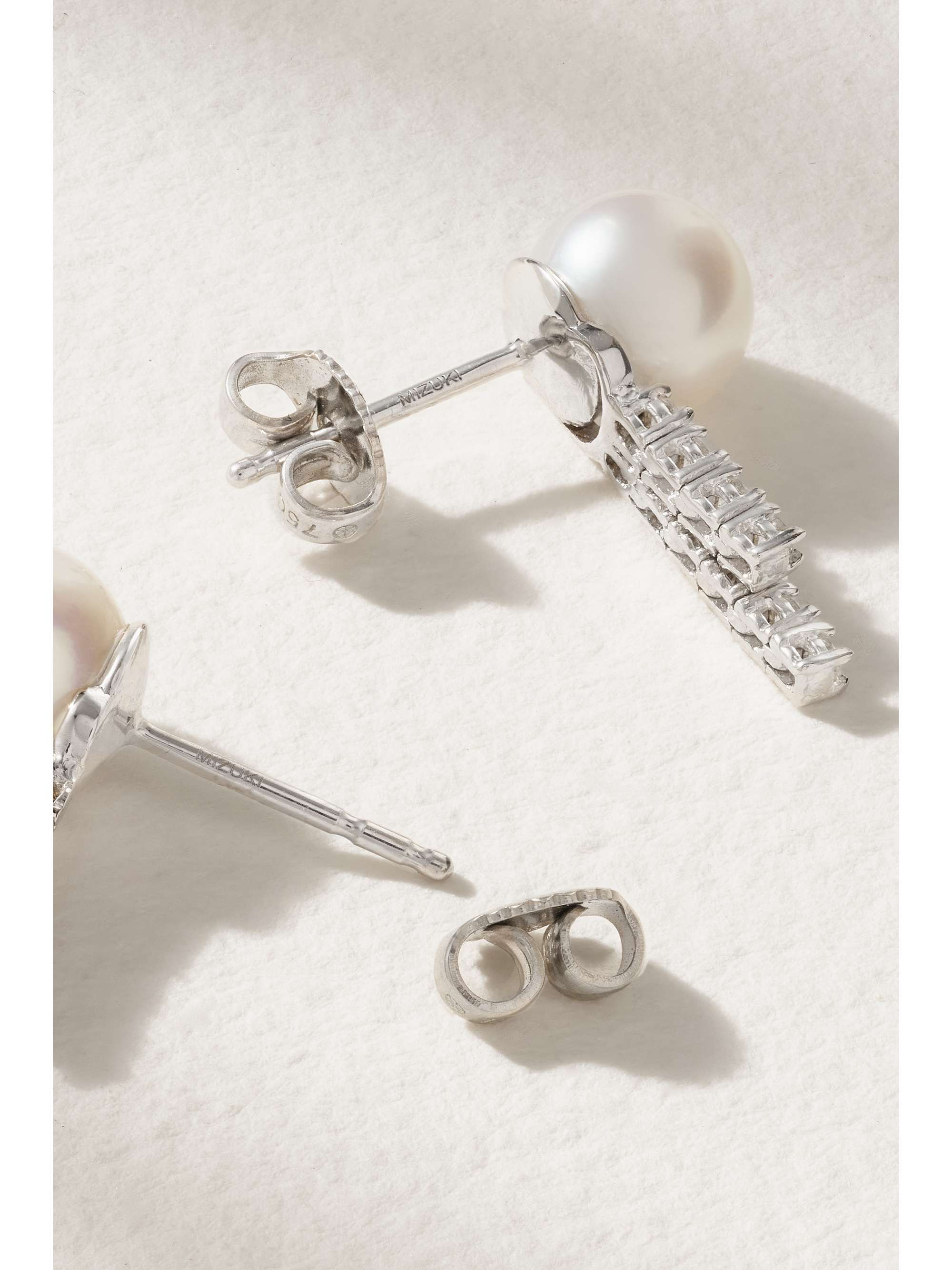 MIZUKI 18Kホワイトゴールド パール ダイヤモンド ピアス | NET MIZUKI 18Kホワイトゴールド パール ダイヤモンド ピアス | NET