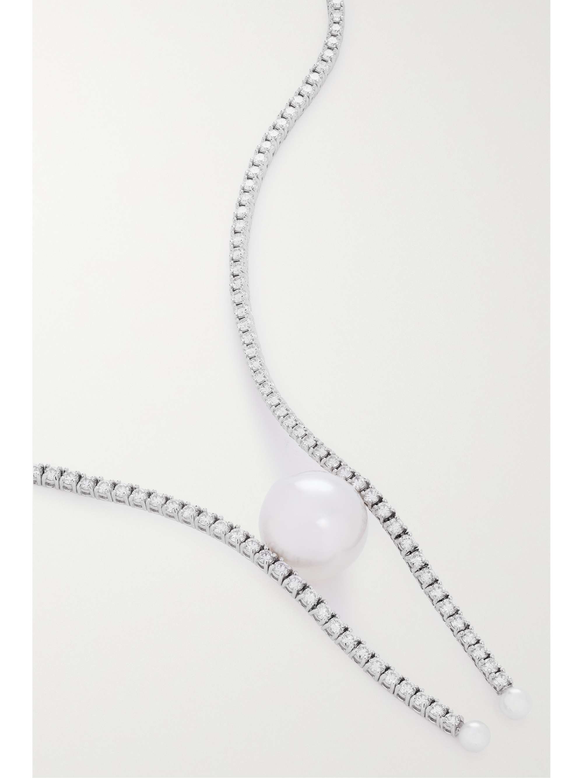 MIZUKI Margo 18-karat white gold, pearl and diamond necklace | NET-A-PORTER
