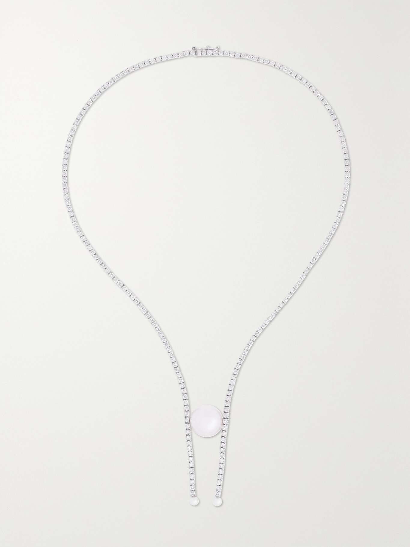 MIZUKI Margo 18-karat white gold, pearl and diamond necklace | NET-A ...