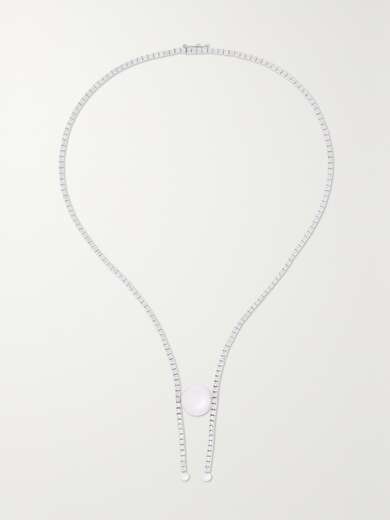MIZUKI Margo 18-karat white gold, pearl and diamond necklace | NET-A ...